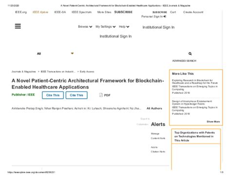 Pdf A Novel Patient Centric Architectural Framework For Blockchain Enabled Healthcare Applications