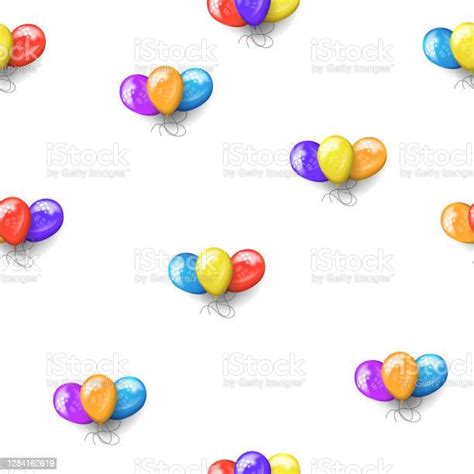 원활한 패턴 추상 요소 풍선 생일 파티 벡터 디자인 스타일 배경 일러스트 공휴일에 대한 스톡 벡터 아트 및 기타 이미지 공휴일 귀여운 다중 색상 Istock