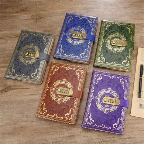 200 Pages A5 Vintage Pu Notebook Password Notepad Privacy Log Record