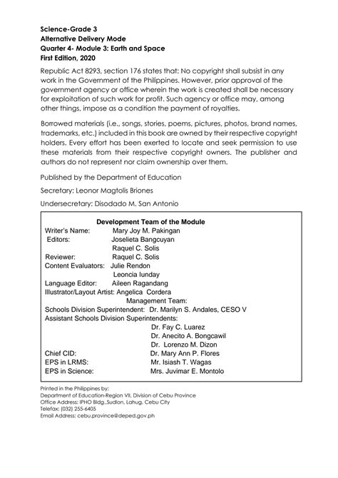 Solution Grade3 Science Slm 4thquarter Module3 Types Of Weather