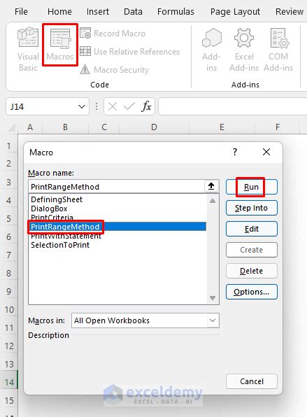 Excel Vba Print Range Of Cells Easy Methods