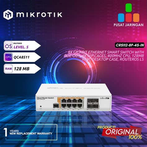Jual Mikrotik Crs112 8p 4s In Routerboard 8 Port Gigabit Ethernet