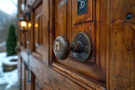 Close Up Of A Wooden Door Featuring An Electronic Lock And Magnetic Key