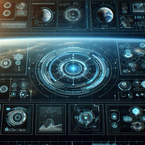 High Tech Earth Dashboard For Geospatial Analysis Stock Illustration