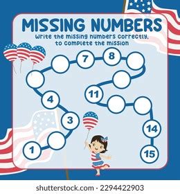 Missing Numbers Write Answer Correctly Educational Stock Vector Royalty Free