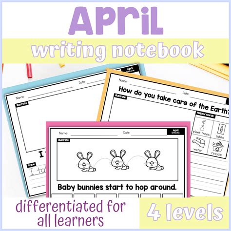 April Differentiated Writing Notebook Mrs Moes Modifications