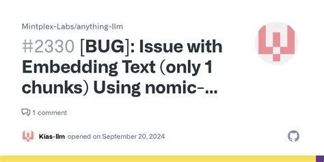 Bug Issue With Embedding Text Only 1 Chunks Using Nomic Embed Textlatest Or Naive