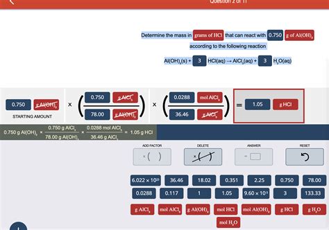 Solved Determine The Mass In Grams Of HCl That Can React Chegg Com