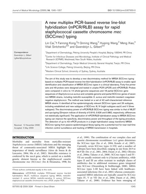 A New Multiplex Pcr Based Reverse Line Blot Hybridization Mpcr Rlb