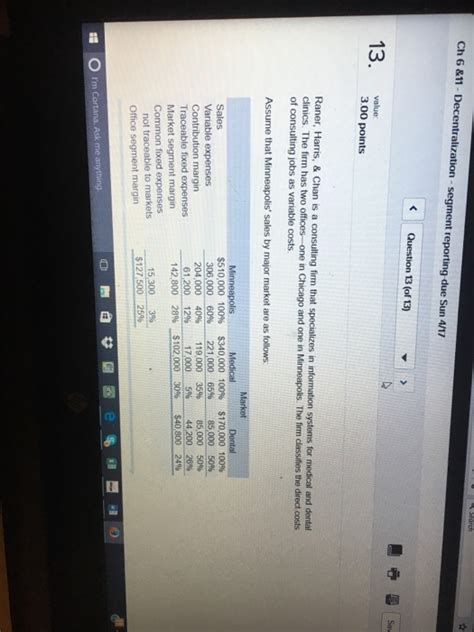 Solved Ch 6 And11 Decentralization Segment Reporting Due
