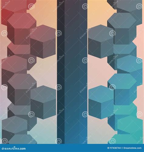 Hexagonal Isometric Abstract Stock Illustration Illustration Of Warm