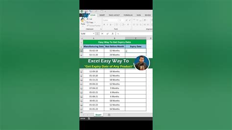 Find The Expiry Date Of Any Product 😮 Excel Edate Function Shorts