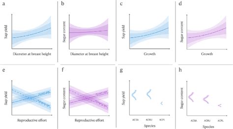 Visual Hypotheses Of Relationships Between Sap Yield Blue Curves Or