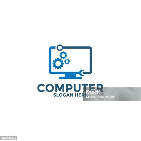 컴퓨터 로고 벡터 컴퓨터 수리 또는 서비스 컴퓨터 로고 디자인 템플릿 Brand Name Video Game에 대한 스톡 벡터