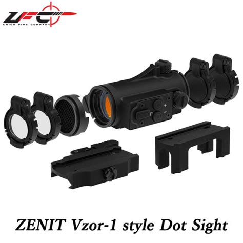 UFC ZENIT Vzor-1 Red Dot Sight with Low Mount and Riser (Black) - Gun ...