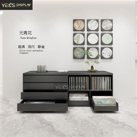 Combination Pull Out Drawer Tile Display Desk For Showroom Yeks