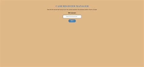 Github Jayeshx10cash Register Manager This Basic Web App Helps The Cashier In Returning The
