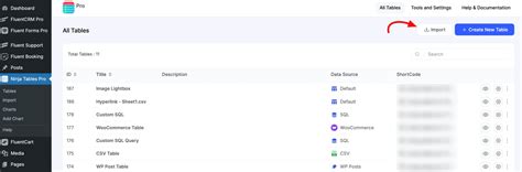Import Table Data From Csv