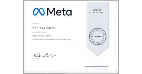 Abhinav Rawat On Linkedin Completion Certificate For Python Data Analytics
