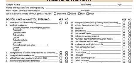 Medical History Form Printable ≡ Fill Out Printable Pdf Forms Online
