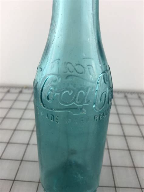 Straight Sided Aqua Bottle Coca Cola Script Writing