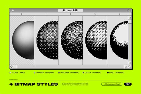 Bitmap Lab One Click Pixel Halftone Photoshop Action On Yellow Images
