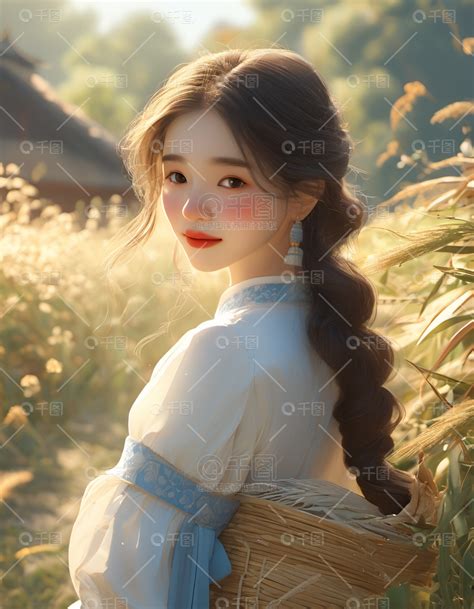 插画ai数字艺术 中秋中元节民宿度假农村中国古风乡村女孩插画 Ai平面元素免费下载png格式2688像素编号70829930 千图网