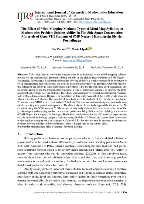 Pdf The Effect Of Mind Mapping Methods Types Of Mind Map Syllabus On Mathematics Problem