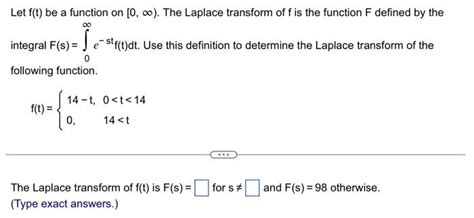 Solved Let F T Be A Function On The Laplace Chegg