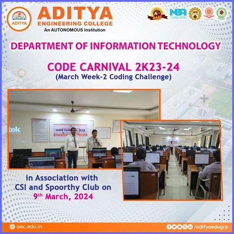 Coding Codecarnival Informationtechnology Aditya University
