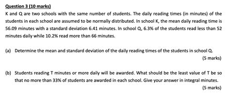 Solved Question 3 10 ﻿marksk ﻿and Q ﻿are Two Schools With