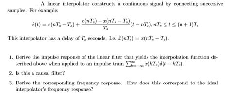 · A Linear Interpolator Constructs A Continuous