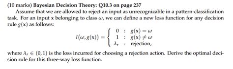 Solved 10 Marks Bayesian Decision Theory Q103 On Page