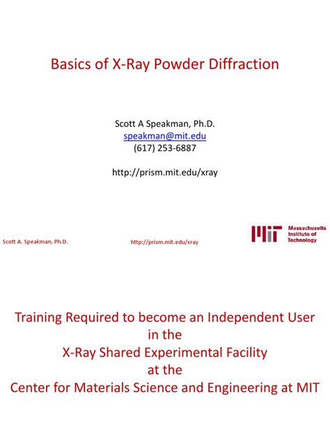 Pdf 1 Basics Of X Ray Powder Diffraction Dokumentips