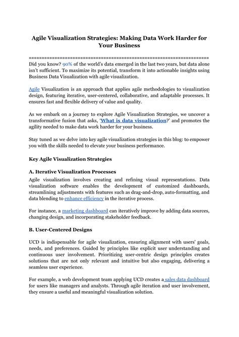 Ppt Agile Visualization Strategies Making Data Work Harder For Your