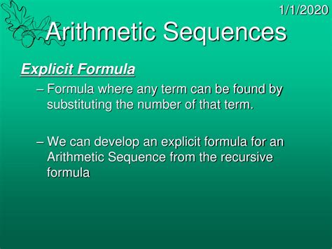 Ppt Recursive Formulas For Arithmetic Sequences Powerpoint