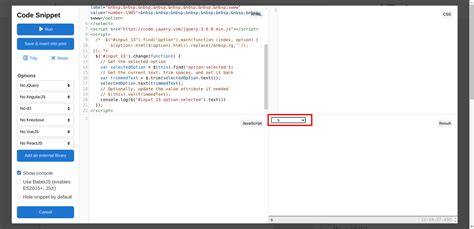 Javascript Not Able To Trim Displayed Value In Dropdown Stack Overflow