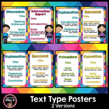 Text Type Posters By Tales From Miss D TPT