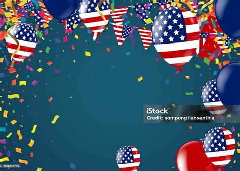 파티 포퍼와 공기 풍선 격리 색종이 배경 축제 분위기 벡터 일러스트레이션 구도에 대한 스톡 벡터 아트 및 기타 이미지 구도