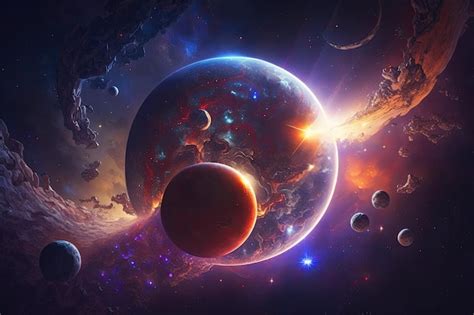 Premium Ai Image Cosmological Background Stars Planets And Galaxies Space And Time Travel