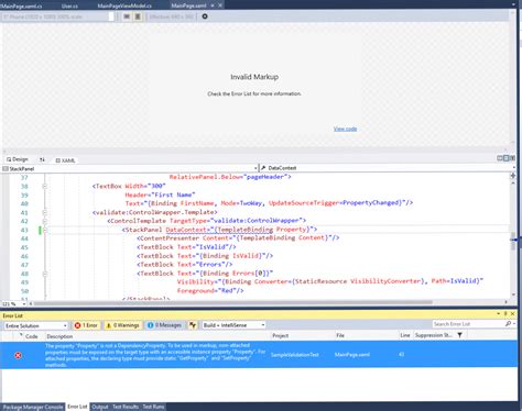 C I Get A Dependencyproperty Error If I Try To Customize Error