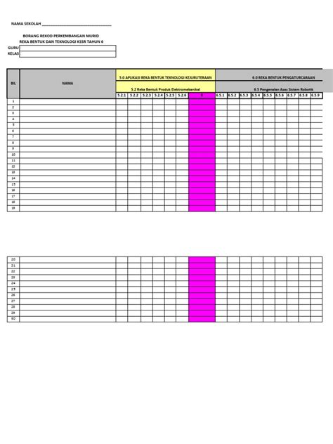 Rekod Perkembangan Murid Rbt T4 T6 Pdf