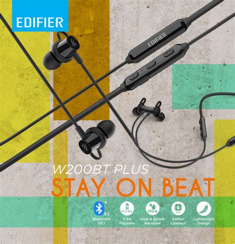 Edifier W200bt Plus Wireless Sports Headphones [black] Lazada