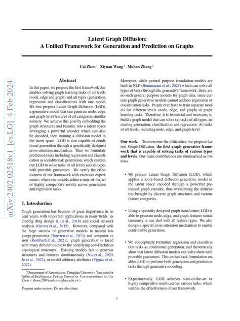 Latent Graph Diffusion A Unified Framework For Generation And Prediction On Graphs Pdf