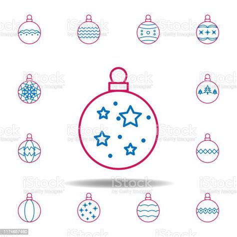 새해 크리스마스 축하 장식 볼컬러 아이콘 웹 로고 모바일 앱 Ui Ux에 사용할 수 있습니다 개념에 대한 스톡 벡터 아트 및 기타 이미지 Istock