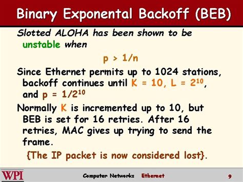 Ethernet Computer Networks Ethernet Outline Ethernet Binary Exponential