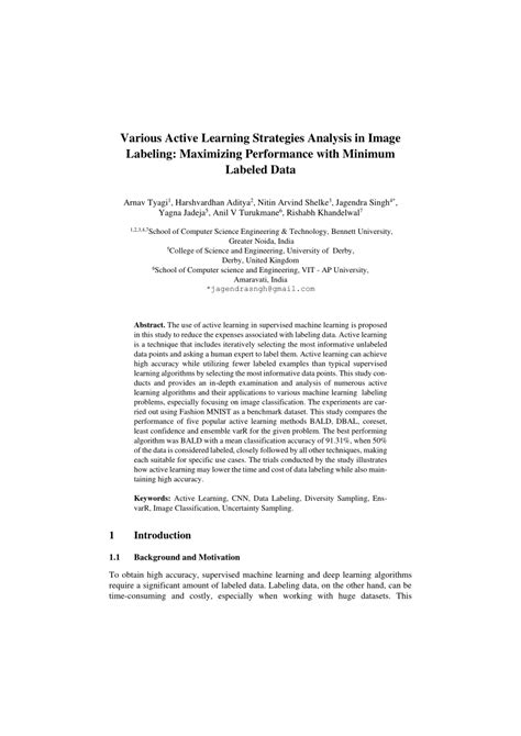 Pdf Various Active Learning Strategies Analysis In Image Labeling