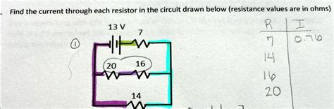 find the current through each resistor in the circuit drawn below
