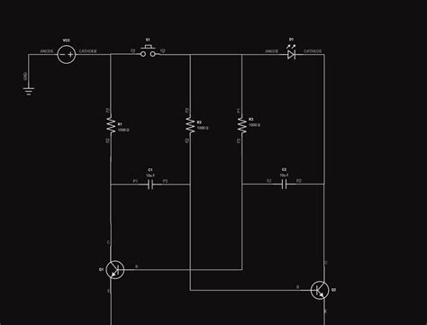Schematic For Example Simulation Of Astable Multivibrator Circuit