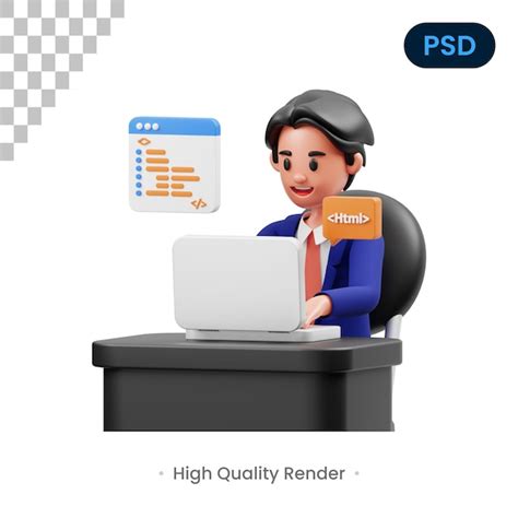 Premium Psd Programmer 3d Illustration Premium Psd